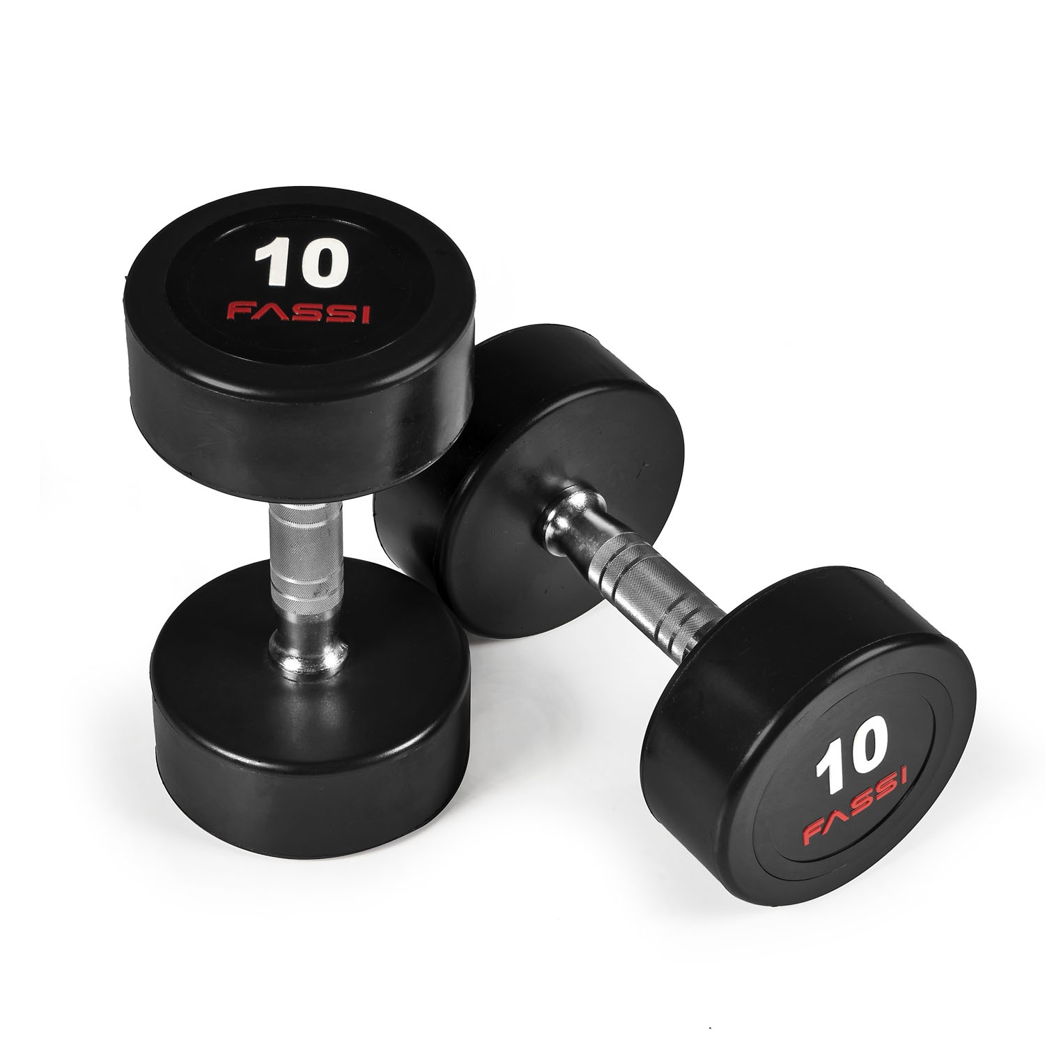 Coppia di manubri professionali Gommati 10 Kg Fassi - Accessori - Sport 365